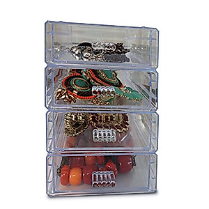 Clear Acrylic Stackable Organizing Drawer For Makeup, Jewelry, Scrapbook Supplies, Bobbins,
