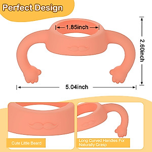 Baby Bottle Handles,4 Pack Silicone Baby Bottle Holder with Easy Grip Handles to Hold Their Own Bottle,Bottle Handles for 1.85" to 2.62" Diameter Baby Bottles and Straw Bottles