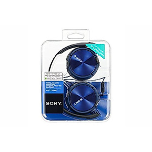 Sony Foldable Headphones with Smartphone Mic and Control - Metallic Blue