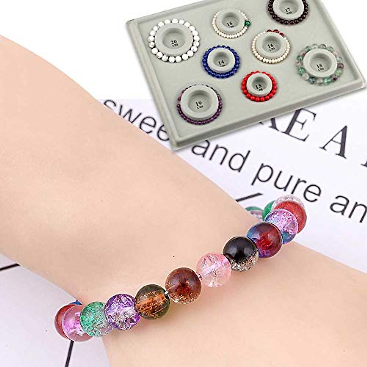 Bracelet Design Board Flocked Bead Board Bracelet Beading Jewelry Organizer Tray Design DIY Craft Tool (Bracelet Beading Board)