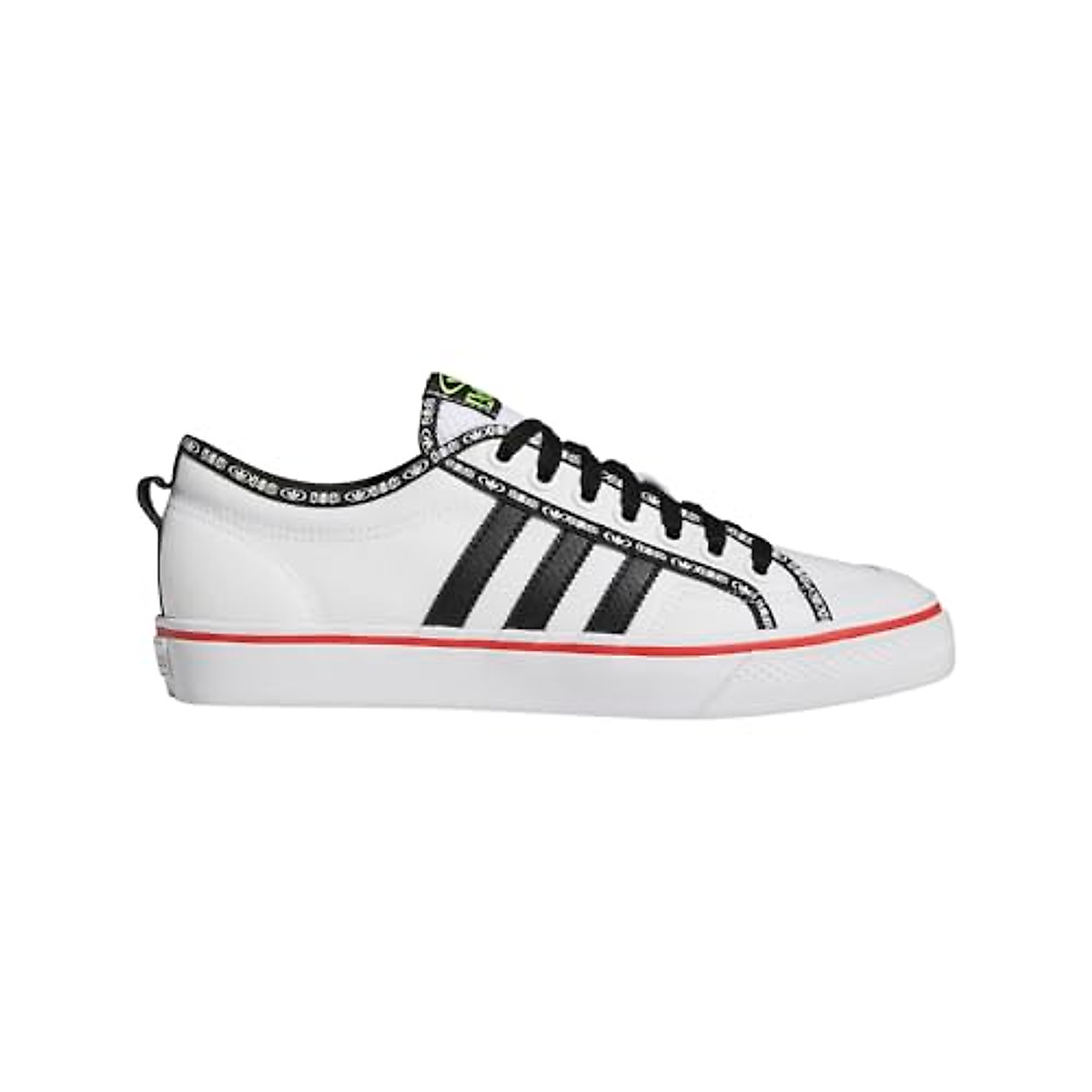 adidas Originals Men's Nizza Sneaker, White/Core Black/Vivid Red, 10