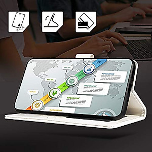 Shantime Infinix Note 8 Wallet Case, Premium PU Leather Magnetic Flip Case Cover with Card Holder and Kickstand for Infinix Note 8 White