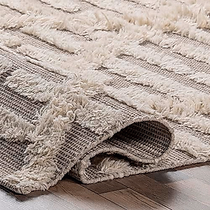nuLOOM Kandice Contemporary Trellis Wool Blend Area Rug, 8x10, Beige