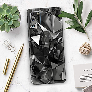 DesignSkinz Black 3D Diamond Surface | Protective Vinyl Decal Wrap Skin Cover Compatible with The Samsung Galaxy S10e (Full-Body, Screen Trim & Back Glass Skin)