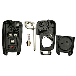 Replacement Key Fob Case Shell Fit for GM Chevrolet Chevy Flip Folding Key Shell Remote Key Case 4 Buttons