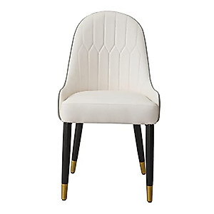 HomSof White Grey Dining Chair with PU Leather Color Solid Wood Metal Legs (Set of 2), 2 Pieces