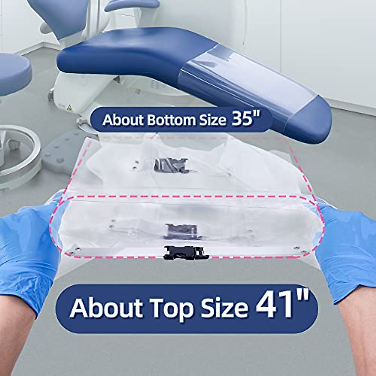 Foot Pad Dustproof Dental Chair Toe Cover Sleeve with Elastic Bands, Foot Mat Cushion Transparent Dentist Clinic Unit Protector Anti-Dropping - Washable & Reusable