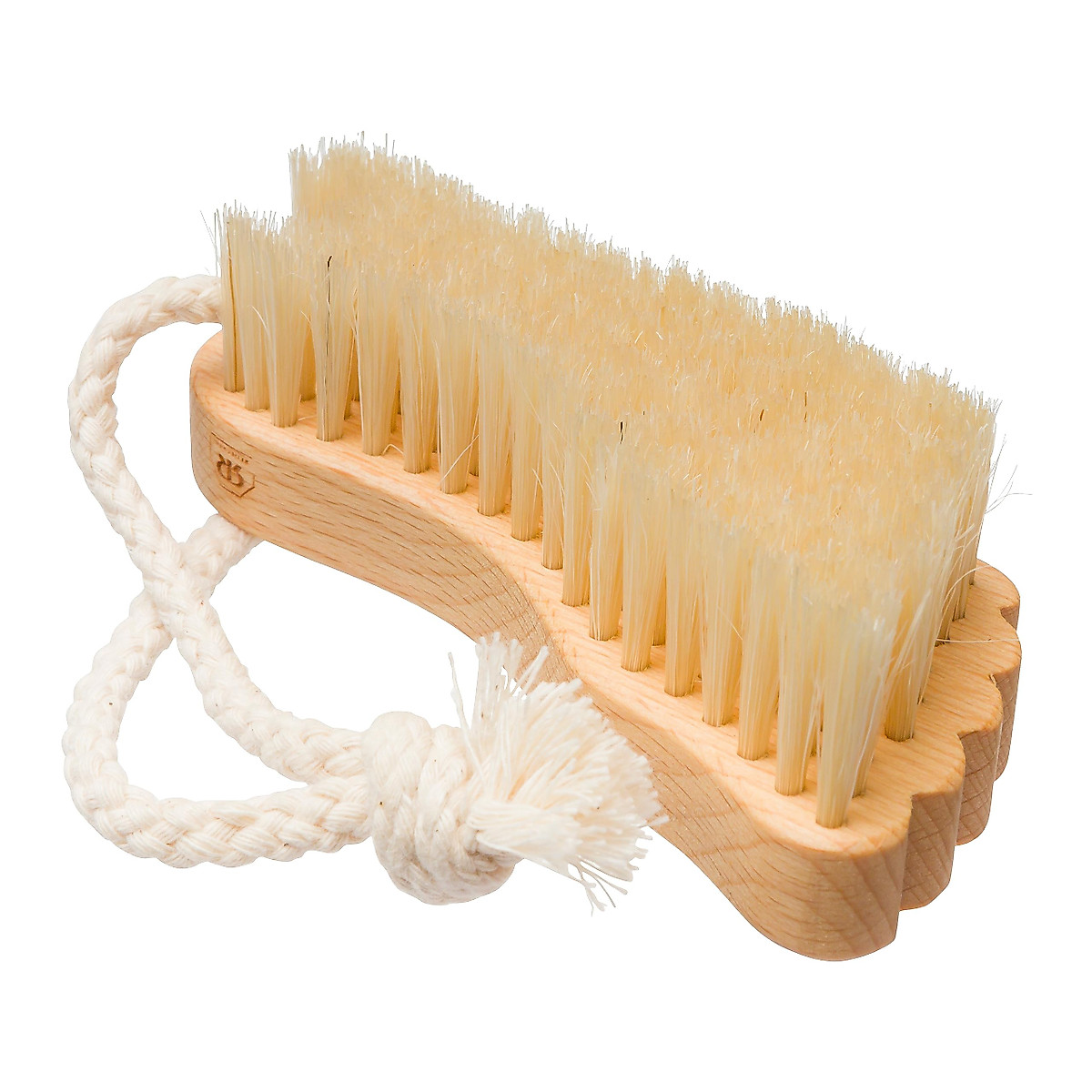 Redecker Children's Foot Brush, Natural Pig Bristle and Oiled Beechwood with Cotton Hanging Loop, Fun Foot-shaped Design, Made in Germany