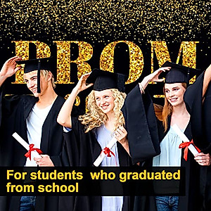 Prom 2023 Banner Graduation Prom Party Decorations Supplies Large Congrats Banner Photo Backdrop Graduation Prom Banner Hanging (Black, Gold)