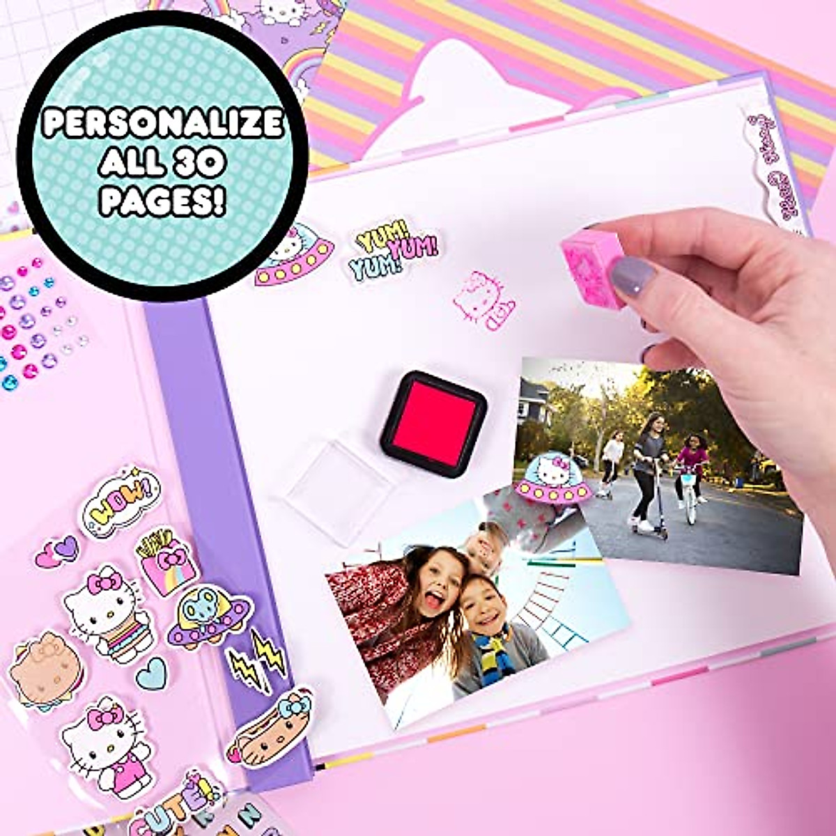 Hello Kitty All-in-One DIY , Design Your Own Scrapbook with Over 250 Scrapbooking Essentials, Great Hello Kitty Toys for Weekend Activity, Photo & Keepsake Album for Kids Ages 5, 6, 7, 8, 9
