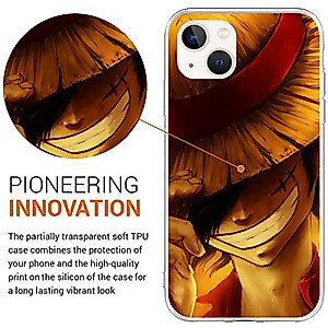 Compatible with LG V60 ThinQ | LG V60 ThinQ 5G Case One Luffy with Piece 876 Anime, Ultra Soft TPU Gel Rubber Phone Case (Clear)