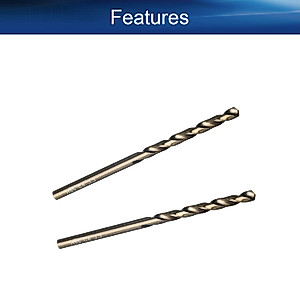 Auniwaig HSS M35 Straight Shank 3.3mm Dia Twist Drill Drilling Hole Bits for Steel Aluminum Alloy 5pcs