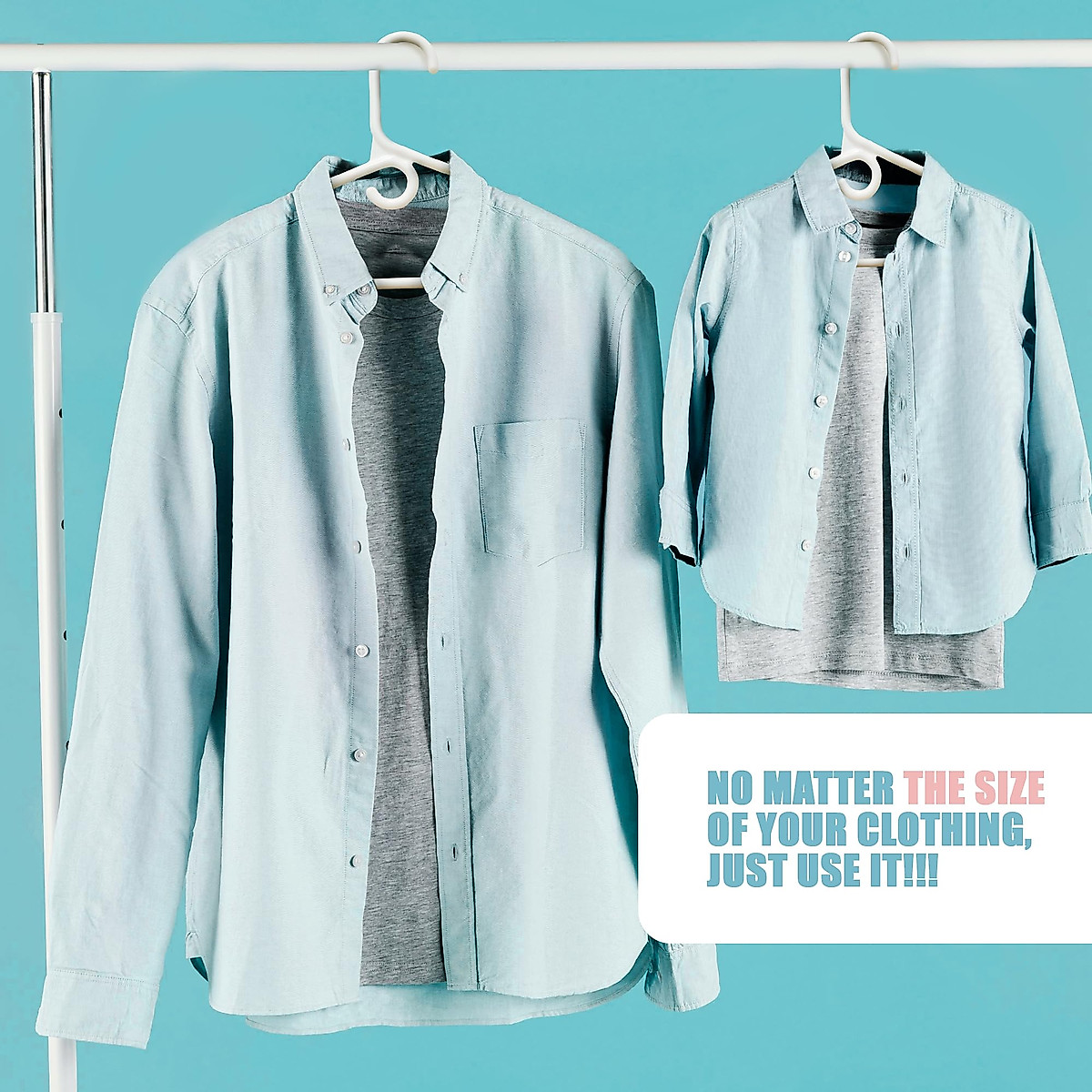 DEILSY™ White Plastic Hangers - Super Heavy Duty Clothes Hanger, Thick Strong Standard Closet Plastic Hangers with Hook for Scarves and Belts - Pack of 10 White Hangers