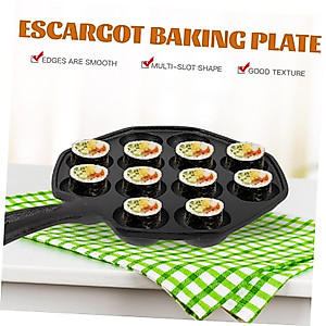 BIUDECO Electric Griddle Baking Grill Skillet Dish Maker Outdoor Pans Plate Gadget Compartment Nonstick Octopus Oyster Iron Meat Snail Barbecue Tray Restaurant Cast Mushroom Pan Holes Metal Tray