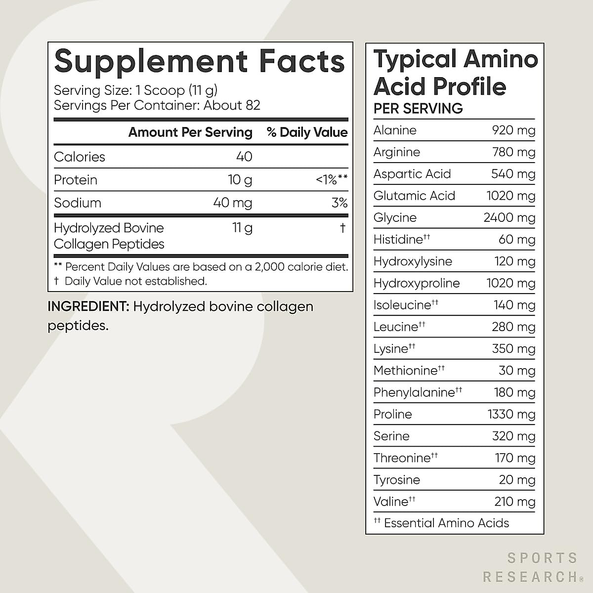 Sports Research Collagen Peptides - Hydrolyzed Type 1 & 3 Collagen Powder Protein Supplement for Healthy Skin, Nails, & Joints - Easy Mixing Vital Nutrients & Proteins, Collagen for Women & Men