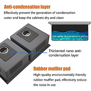 Gold Kitchen Sink, Double Bowl Bar Sink, 304 Stainless Steel Nano-Coated, with Gold Sink Stopper and Drain Strainer, Drop-In or Undermount, 29.5” x15.7”