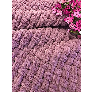 Troyarn Velvet Chenille Baby Blanket Yarn Amigurumi Yarn for Crocheting and Knitting Super Bulky 100 gr (132 yds) (10119 - Brown)