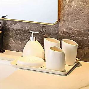 CZDYUF Bathroom Supplies Set Wedding Wash Cup Set Bathroom Five-Piece Set European Ceramic Wash