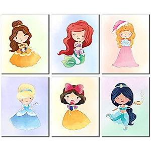 Ultimate Princess and Heroine Kids Art Prints - Set of 24 Original (8 inches x 10 inches) Watercolor Photos