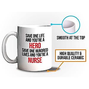 Bubble Hugs Nurse Coffee Mug 11oz White - Save one and you’re - Labor Clinical Certified Nursing Assistant Surgical Emergency Oncology Practitioner