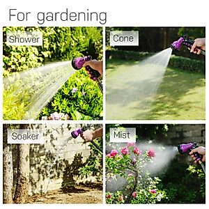 AQUASTAR 7-Pattern Rear Trigger Nozzle(Purple), Spayer Nozzle, Hose Watering Nozzle, Lawns&Garden, Hose Nozzle Spryer, Adjustable 7 watering pattern Nozzle