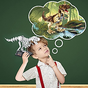 BEENLE Dinosaur Fossils Building Kit for Kids Building Dinosaur Blocks Toys Toddler Creative Thinking 2 Pack Dino Block Playset Kit Educational Kit Stem Toys Gifts for 6+ yr Boys Girls (906 PCS)