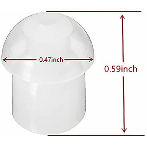 50 Pack Replacement Mushroom EarTips Earbud with Soft White Silicone Rubber for Acoustic Tube Earpiece & Coil Tube Headset Suit for Motorola Kenwood Baofeng Icom Yaesu HYT Midland Cobra Radio by Caroo