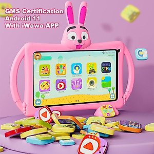 10.1 inch Kids Tablet, Android 11 Tablet for Kids, 32GB ROM,5000mAh Battery, Toddler Tablets with Bluetooth, WiFi, Parental Control, Dual Cameras with Shockproof Case(Pink)