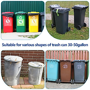 MANOPAWS 2 Set Trash Can Lock, Doggy Dare Trash Can Lock with 2Pcs Reflective Tape, Garbage Can Locks Heavy Duty Rubber Bands for Raccoons Hamsters Dogs Animals, Fits 30-50 Gallon Trash Cans