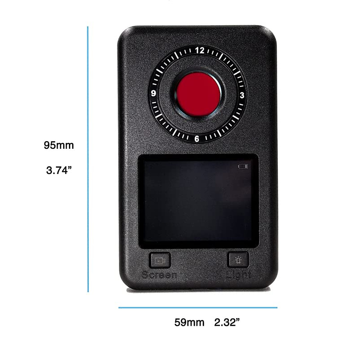 Mic-Lock Camera Finder Pro Black - Anti-Spy Hidden Camera Detector with Light Mode, Night Vision Mode, & Camera Finder Trainer