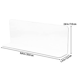 ULTECHNOVO Plastic Shelf Dividers Transparent Rack Shelf with Nano Tape, L-Shaped Acrylic Shelf Dividers for Commodity Snack Classification