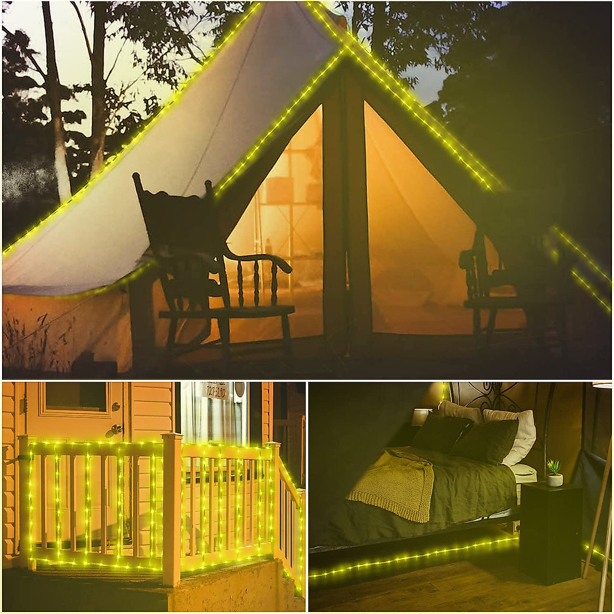 LED Rope Lights Outdoor, 98.4Ft/300 LEDs Dimmble String Lights Rope Lights with Remote and Timer, IP65 Waterproof Fairy String Lights Battery Powered for Home Garden Christmas Tree Patio (Warm White)