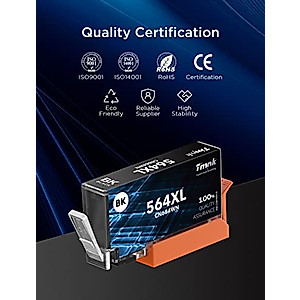 【5-Pack Larger Capacity】 564XL Ink Cartridges Replacement for Original HP 564 XL Combo Pack - Compatible for Photosmart 5520 6520 7510 7520 DeskJet 3520 Premium C309A C410A Printer (2BK/C/M/Y)