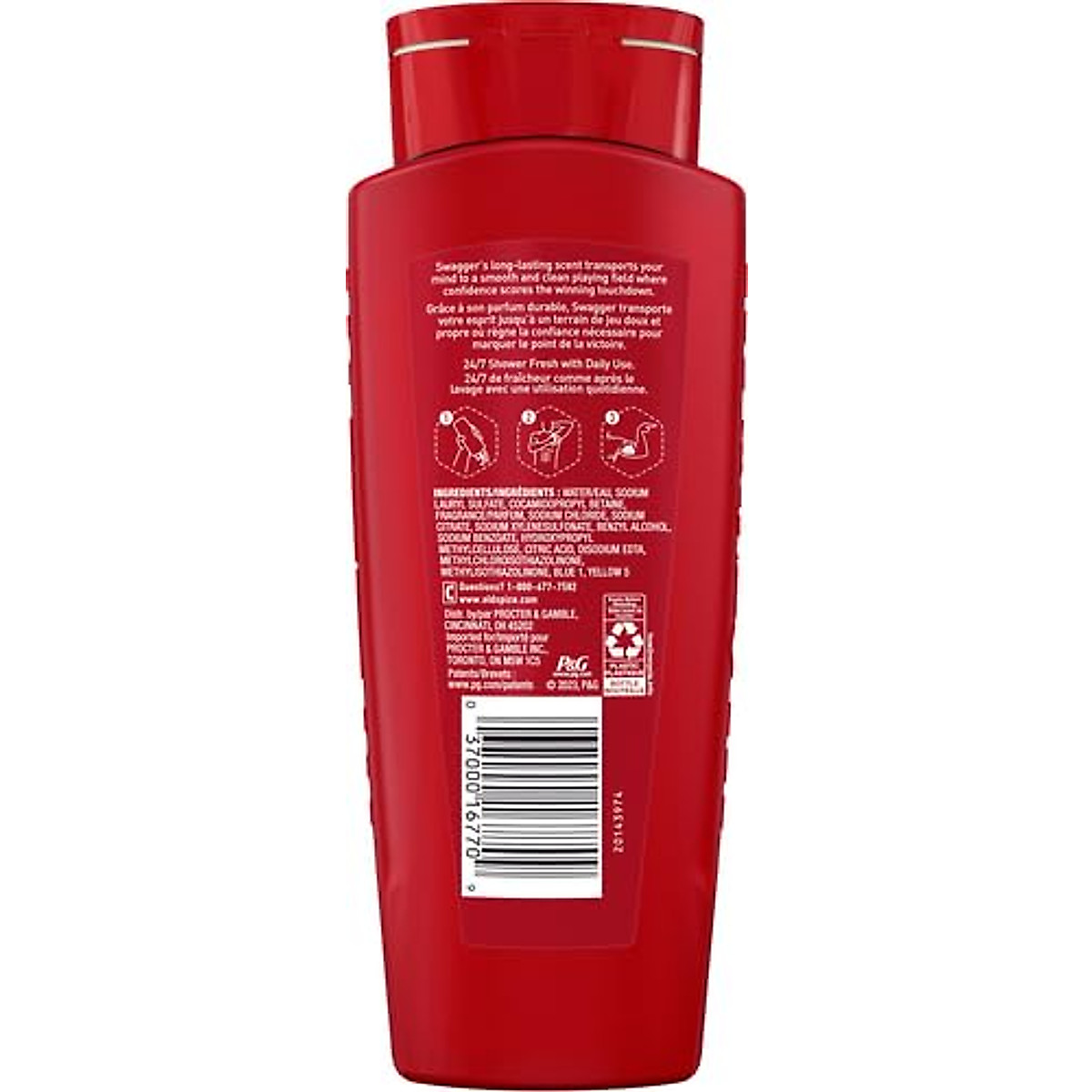 Red Zone Swagger Body Wash for Men, Scent of Confidence, 21 fl oz