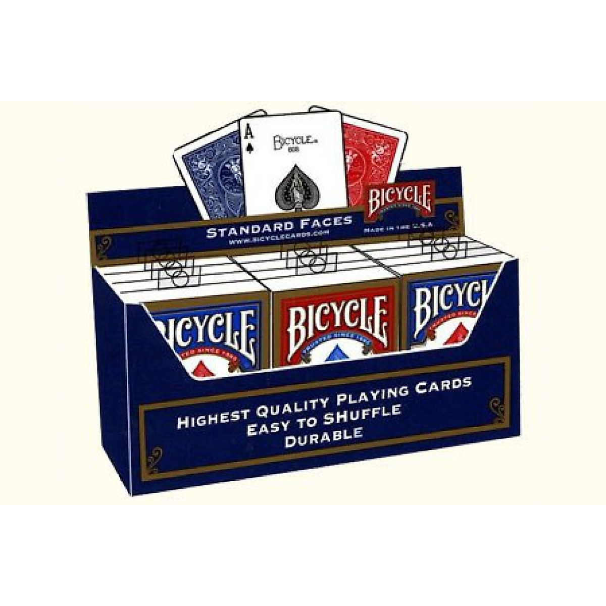 Bicycle Poker Size Standard Index Playing Cards (12-Pack) [Colors May Vary: Red, Blue or Black]