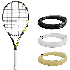 Babolat Pure Aero Team Tennis Racquet - Strung with 16g White Syn Gut at Mid-Range Tension (4 1/8" Grip)