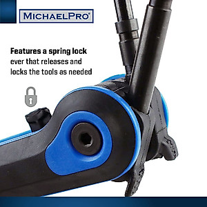 MichaelPro MP009068 Universal 4-in-1 Deburring Tool Set with Multi Blades, Handy & Portable Deburring Kit with 4-in-1 Blades for Steel/Stainless Steel, Aluminum, Plastic, Cast Iron- Black/Blue