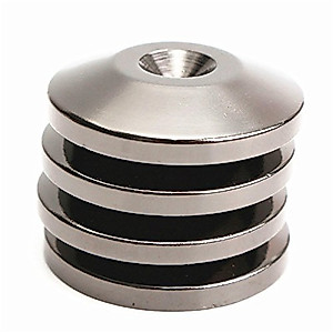 Facmogu 8PCS Black 24K Nickel Plated Isolation Stand Feet Cone Bases Copper, 5x25mm Speaker Spike Pads Speaker Stand Feet Pad, Non-Slip Speaker Spike Floor Protector for Audio Turntable Speaker CD AMP