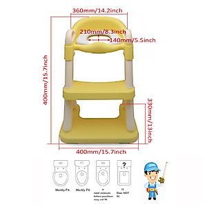 HongK- Baby Yellow Wider Step Toddler Potty Training Seat Ladder Toilet Chair Infant Kid Bathroom Trainer