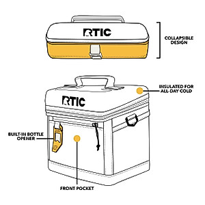 RTIC 15 Can Everyday Cooler, Soft Sided Portable Insulated Cooling for Lunch, Beach, Drink, Beverage, Travel, Camping, Picnic, for Men and Women, Navy