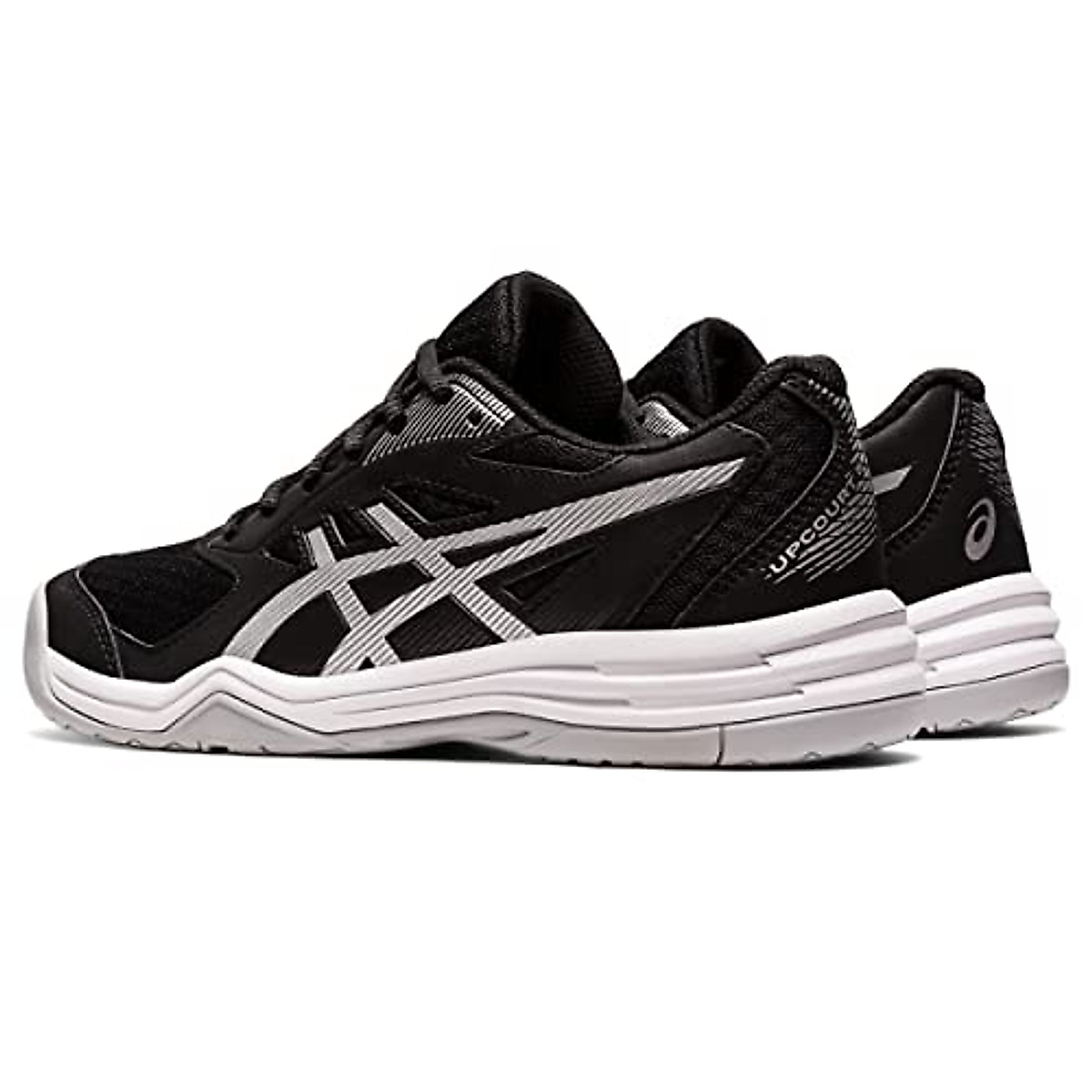 ASICS Women's Upcourt 5 Volleyball Shoes, 8, Black/Pure Silver