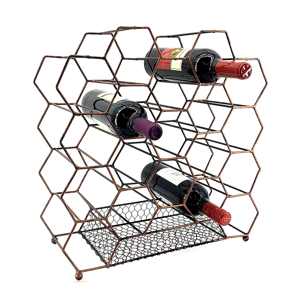 Bellaa 23424 Countertop Wine Rack 20 Bottle Wine Holder Wine Storage Cork Storage Modern Metal Wine Rack Wine Racks Countertop Small Wine Rack Wine Bottle Storage Tabletop Wine Rack