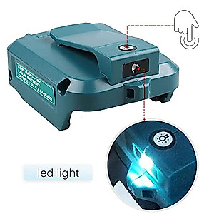 14-18V ADP05 Power Source 2 USB Ports Charger with 3-in-1 USB Cable for Makita LXT Series Rechargeable Lithium ion Battery Adapter