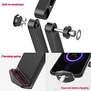 ULANZI Phone Mount Stand Holder for Desktop, VIJIM P001 with 2 Adjustable Arm and 360° Rotates, Universal Foldable Multi Angle, Compatible with iPad iPhone Tablet and More