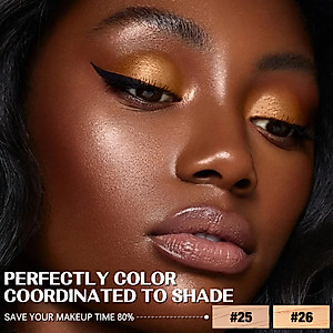 FOCALLURE 2PCS No Crease Eyeshadow Stick,Shimmer and Matte Cream Eyeshadow Pencil Crayon,Long Lasting Waterproof Eye Brightener Stick With Blending Brush,Lazy Afternoon