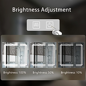 Chende 30" H x 32" W Bathroom Medicine Cabinet Mirror and Lights, Lighted Medicine Cabinet with 2 Sockets and Inside Lights, Stainless Steel LED Cabinet