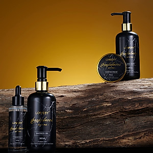 Bath Gift Baskets for Men, Boyfriend, Him, Dad, Sandalwood Mens Grooming Kit, Birthday Gifts for Men, Bath and Body Self Care with Bubble Bath, Beard Brush and More, Beard Care and Spa Set