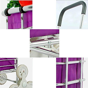 YGCBL Multifunction Portable Hand Trucks,Trolleyshopping Trolley Aluminum Alloy Foldable High Capacity Foam Wheel Mute, Load 30 Kg, 6 Wheels,B