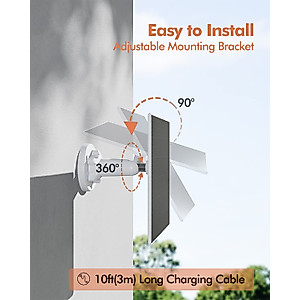 Dzees 5W Solar Panel for Wireless Outdoor Security Camera, Compatible with Rechargeable Battery Powered Camera, Continuous Solar Power for Camera, Waterproof, Reliable and Non-Stop Green Charging