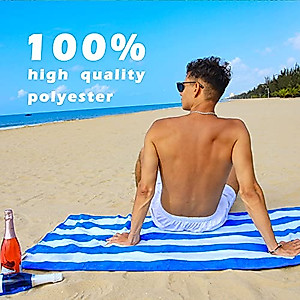 Exclusivo Mezcla 4-Pack Large Beach Towel for Kids and Adults, Microfiber Cabana Striped Pool Beach Towels Set (Pink/Green/Blue/Yellow, 30" x 60"), Lightweight and Highly Absorbent